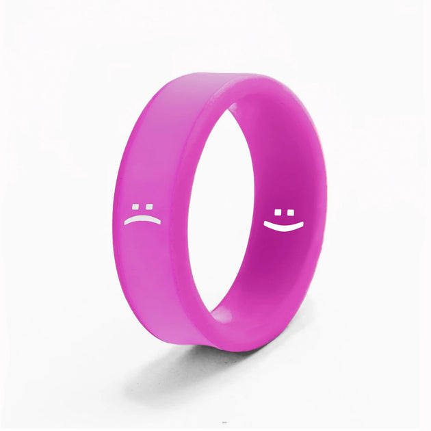 Flip Reversible smile / frown ring magenta – FlipRings